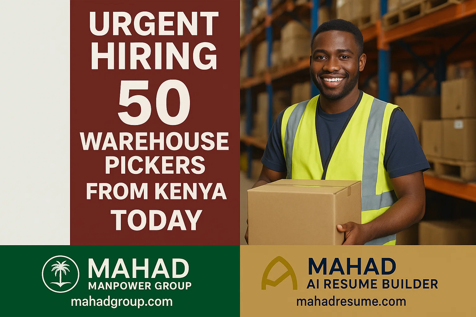 Urgent Hiring 50 Warehouse Pickers from Kenya Today